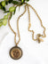 Small Gold Antique Button Necklace with Rhinestones – The Elegant Muse